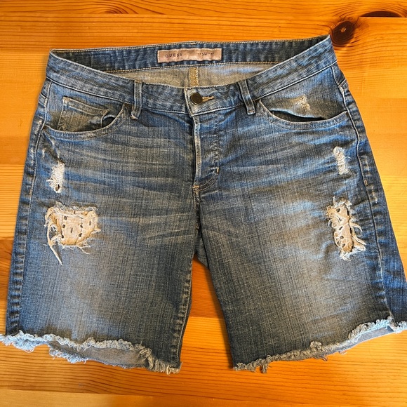 Guess | Shorts | Guess Los Angeles Distressed Denim Jean Short Size 27 ...